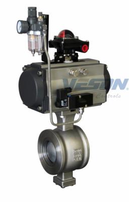 China V Notch Pneumatic Actuated Ball Valve with Nickel Plating - DN25 to 10
