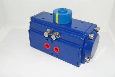 China PTFE Coated Pneumatic Rack and Pinion Actuator 0-90° Rotary Angle 2-8 Bar Working Pressure for sale