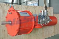 China Single Acting Hydraulic Actuator with Spring Return - Carbon Steel Construction, 110,000 Nm Torque, 3-10 Bar Operating Pressure for sale