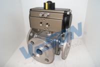 China SS Material Pneumatic Shut Off Valve Three Way Ball Valve DN25-DN1200 PN10-PN100 For Pipeline Systems for sale