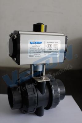 China Aluminum Alloy Pneumatic Ball Valve 2.5-4 Inch with Double Acting Actuator 3-8 Bar Pressure Range for sale