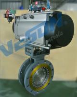 China Flanged High Performance Butterfly Valve with Pneumatic Actuator - DN25 to DN300, 16 Bar Pressure, -10°C to 120°C Temperature Range for sale