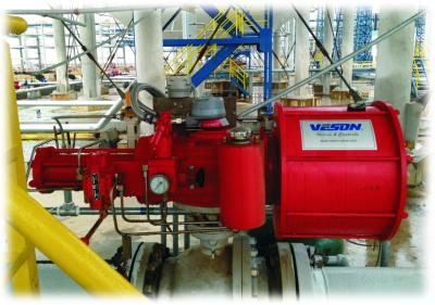 China VSF Series Metal Seated Ball Valves with Spring Return Pneumatic Actuators - 3-6 BAR Operating Range for Industrial Applications for sale