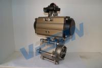 China Fireproof Pneumatic Actuated Ball Valve - 2 Way & 3 Way with PN16 Pressure Rating and DN10-DN50 Sizes for sale