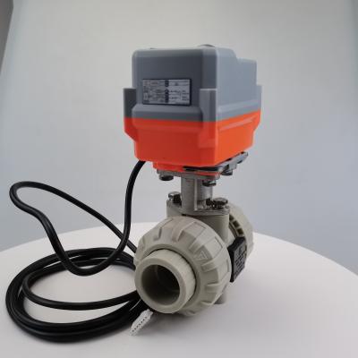 China 1.6MPa PPH UPVC Electric Actuated Ball Valve with 20Nm Torque and High Wear Resistance for Industrial Applications for sale