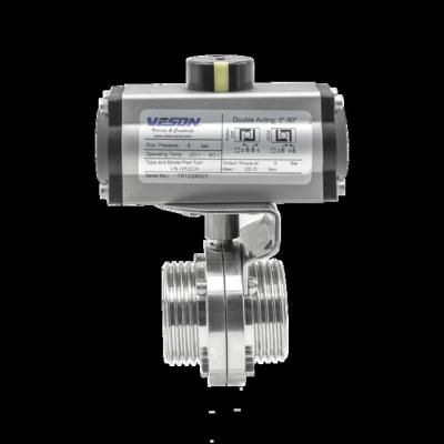China Sanitary Fireproof Air Actuated Butterfly Valve Double Acting - SS304 Stainless Steel, 80 PSI, <1 Second Operation for sale