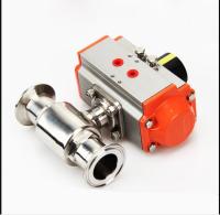 China Food Grade Sanitary Pneumatic Ball Valve 32mm OD with PTFE Seals and Quick Clamp Connections for sale