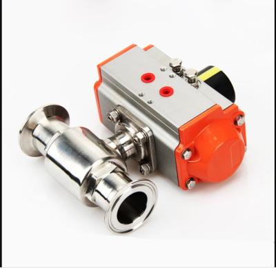 China Food Grade Sanitary Pneumatic Ball Valve 32mm OD with PTFE Seals and Quick Clamp Connections for sale