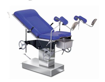 China Alluminium Alloy Blue Mattress Labor Control Surgery Bed With Moavable Wheels for sale