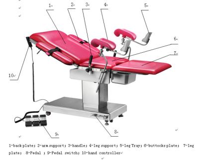 China 1630mm / 530mm Length Hydraulic Operating Table For Gynaecology And Obstetrics for sale