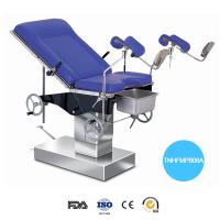 China Stainless Steel Hydraulic Operation Table Blue Mattress Labor Control Gyn Examination Chair for sale