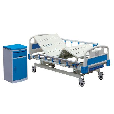 China Stainless Steel Hospital Patient Bed Manual Hospital Bed With Aluminum Side Rail for sale