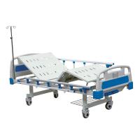 China 2 Cranks Manual Electric Medical Bed Electric Hospital Bed With Folding Side Rails for sale