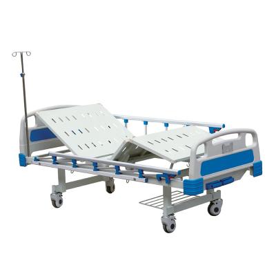 China 2 Cranks Manual Electric Medical Bed Electric Hospital Bed With Folding Side Rails for sale