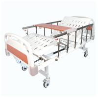 China 2 Cranks Manual Electric Medical Bed Electric Hospital Bed With Folding Side Rails for sale