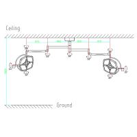 China Double Arm Ceiling Mounted Surgical Light In Hospital Operation Room CE for sale