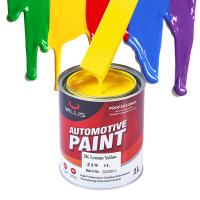 China Solid Metallic Bright Liquid 2k Automotive Paint Lemon Yellow Color for sale