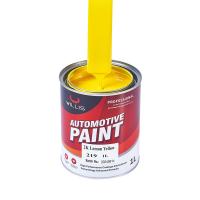 China Solid Metallic Bright Liquid 2k Automotive Paint Lemon Yellow Color for sale