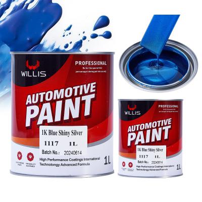 China Mixed Blue Shining Silver Metallic Automotive Paint Heat Resistant Silver Pigment Acrylic Lacquer Spray Paint for sale