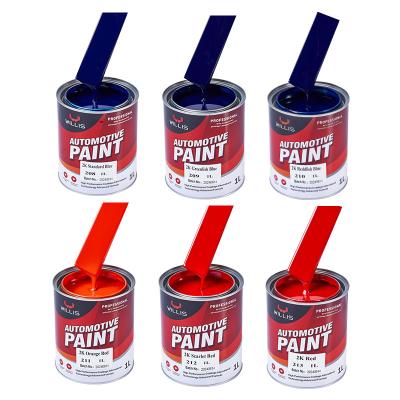 China Two Component Anti Yellowing Red 2K Solid Paint Auto Refinish Paint for sale