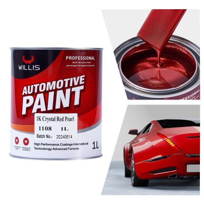 China Acrylic Flash Clear Pearl Automotive Paint High Solid Quick Dry Times,1K Crystal Red Pearl,Acrylic Paint Color for sale