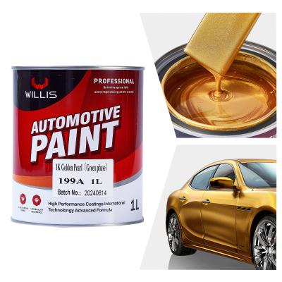 China 1K Pearl Car Paint for Customizable Liquid Coating in Golden Pearl Green Phase for sale