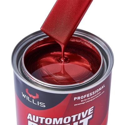 China Acrylic Flash Clear Pearl Automotive Paint High Solid Quick Dry Times 1K Crystal Red Pearl Acrylic Paint Color for sale