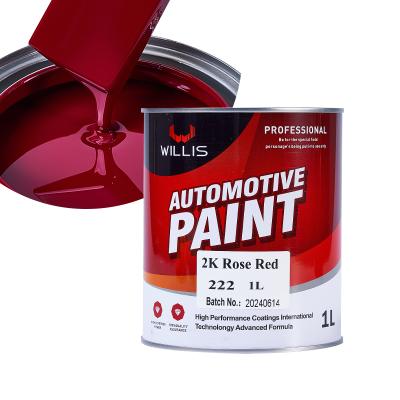 China Rose Red 2K Solid Paint with 2 Years Shelf Life and Mixing Ratio 2:1:0.4-0.8 for Automotive and Plastic Coating for sale