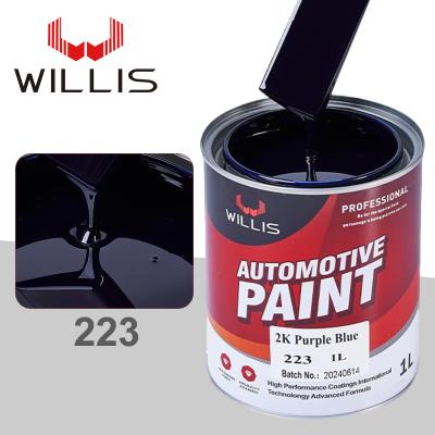 China WILLIS 223 2K Purple Blue Acrylic Car Paint Liquid Coating Spray Refinish OEM Available for sale