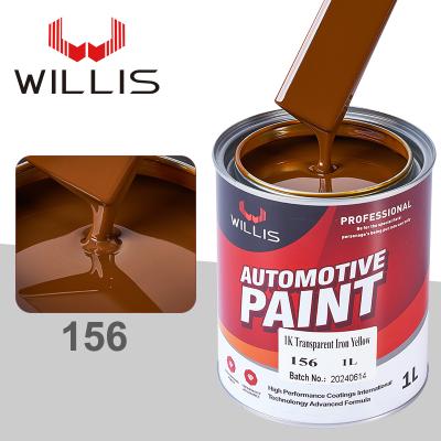 China 1K Transparent Iron Yellow Basecoat Auto Paint Acrylic Resin Liquid Coating Plastic Coating Spray Application Car Refinish OEM for sale