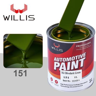 China Chinese Made 1K Basecoat Auto Liquid Coating Solid Olivedark Green Car Repair Paint Spray Application Acrylic Resin Excellent for sale