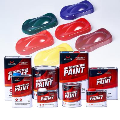 China Customized 1K 2K Solid Color Acrylic Resin Liquid Car Repair Paint Good Price Automotive Spray Coating Auto Base Paint for sale