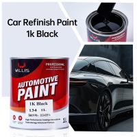 China WILLIS 1K Black Car Spray Paint One-Component Automotive Refinish Acrylic Resin Liquid Coating Solid Color 1K Color Paint China for sale