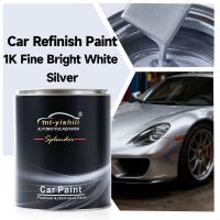China Fine Bright White Silver Metallic Paint | 1K Acrylic Resin Coating & Plastic Surfaces | High Gloss Spray Finish for sale