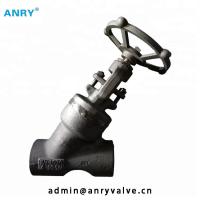 China High Pressure Forged Steel Globe Valve  800Lb Y Type Overlay Disc Threaded for sale