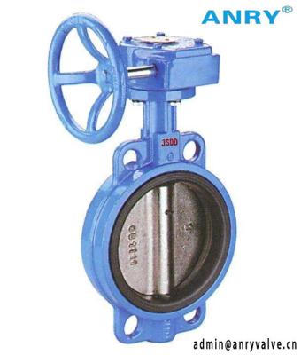 China 150LB Fluorine Rubber Wafer Butterfly Valve 304 Stainless Steel D71F4-16P for sale
