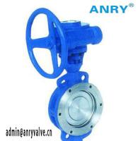 China PN16 Double Eccentric Stainless Steel Butterfly Valve  With Gearbox for sale