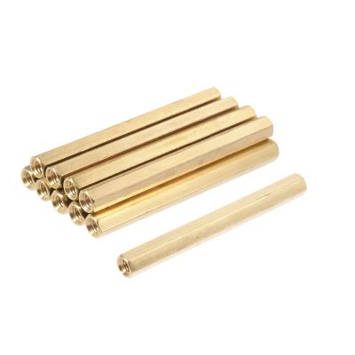 China M2 Copper Brass Standoff Spacer CNC Turning Parts Internal Threaded Pillars for sale