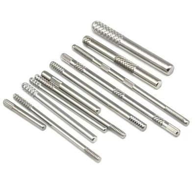 China Custom CNC Screws Aerospace Machined Parts Polished Threaded Stainless Steel Pins for sale