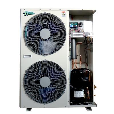 China Powerful Automatic Two-Fan Motor Condensing Unit with High Heat Transfer for Supermarket Freezers Beverage Display Cooling for sale