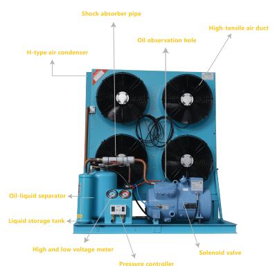 China Semi-hermetic Condensing Unit 12HP Refrigeration Equipment for Low-temperature Cold Storage Freezer air Compressors for sale