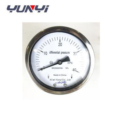China Pointer Type Stainless steel Differential Pressure Gauge For Gas 100mm for sale