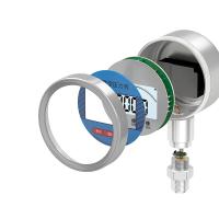 China Clouds Digital Tire Vacuum Oil Manometer 52MM PCP PSI 10 Bar Temperature Pressure Gauge for sale