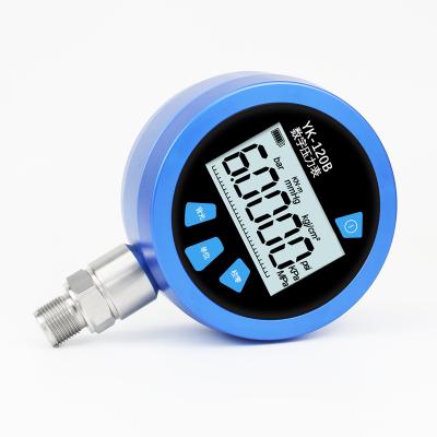 China Digital Pressure Gauge YK120B Durable Stainless Steel Housing with Large Backlit LCD for Accurate Pressure Readings for sale