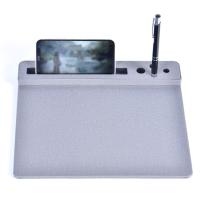 China Portable Wireless Phone Charger Leather Multifunctional Mouse Pad Gaming Creative for sale
