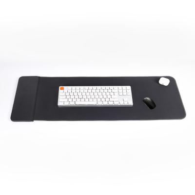 China Qi Wireless Charger Desk Mat 10W Fast Charging Gaming Mouse Pad with Custom LED Logo for sale