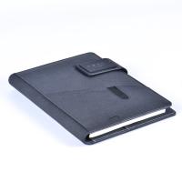 China 8000mAh Wireless Charging A5 Leather Power Bank Notebook With USB for sale