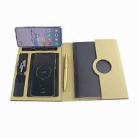 China A5 PU Phone Charger Notebook , Multi Function 8000mAh Notepad With Power Bank for sale