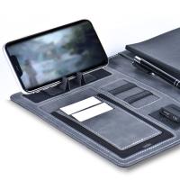 China Soft Pu Leather Business Notebook , Customized Power Bank Notebook for sale