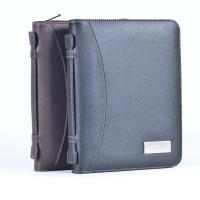 China Portable Waterproof Binder Leather Business Padfolio Mobile Power Notebook for sale